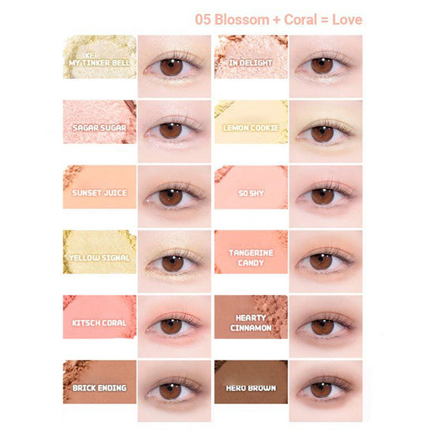 Colorgram | Pint Point Eyeshadow Palette No.5 Blossom x Coral= Love ...