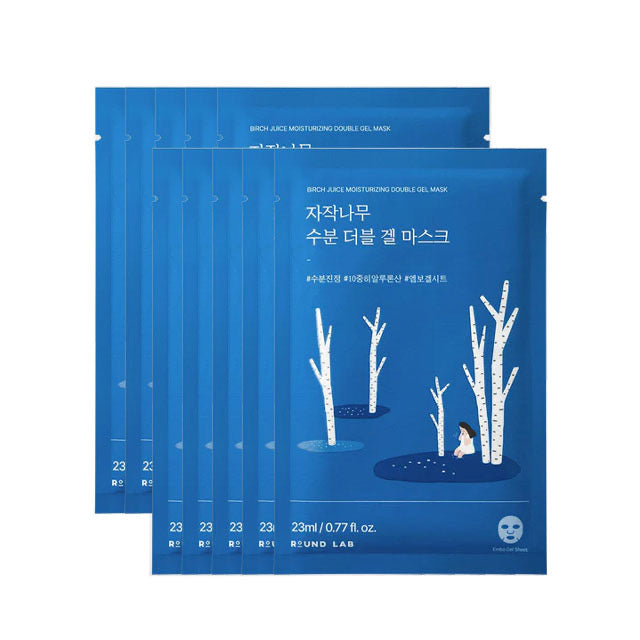 Round Lab | Birch Moisturizing Double Gel Mask Set [10 Sheets] | Sheet ...
