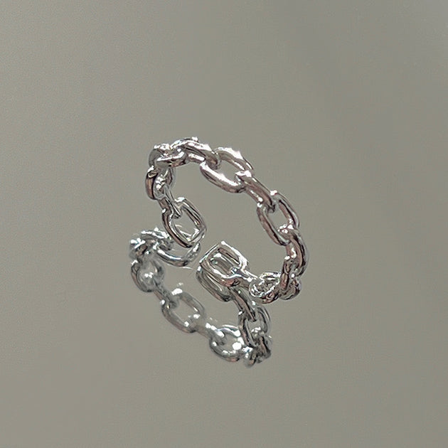 Sterling Silver Interlock Chain Ring | Jewellery – Moona Store