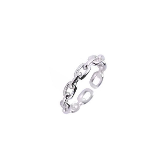 Sterling Silver Interlock Chain Ring | Jewellery – Moona Store
