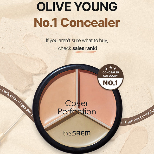The Saem | Cover Perfection Triple Pot Concealer | Makeup – Moona Store